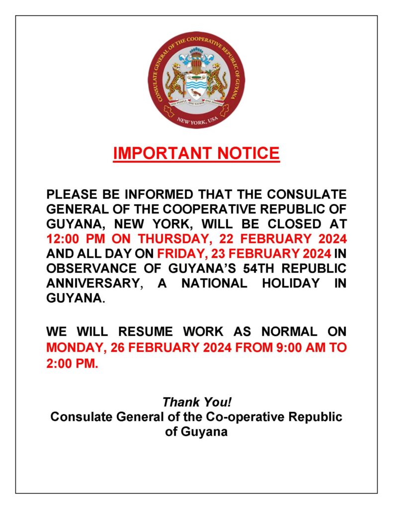 IMPORTANT NOTICE - CLOSURE OF THE CONSULATE rep day 2024